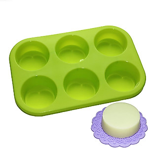 X-Haibei Round Circle Soap Silicone Mold Chocolate Jelly Muffin Cupcake Baking Mould, Basic Soap Making, Dia. 2.75inch,3oz per Cell
