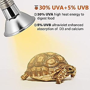 Simple Deluxe 4-Pack Reptile UV Bulb 75W, UVA & UVB Full Spectrum Sun Lamp with 4 Replacement Mini Bulbs, for Lizard/Reptiles/Snacks/Tortoise, Amphibian Pets