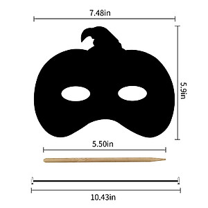 Halloween Party Favors - Halloween Crafts - 24PCS Magic Rainbow Scratch Art Masks Kits Bulk - Skeleton Cat Witch Pumpkin Bat Spider Decorations for Kids Ages 3-5 4-8 Classroom Birthday Party