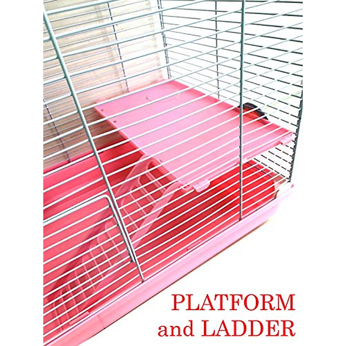 2 Floor Syrian Hamster Habitat Rodent Gerbil Mouse Mice Rats Animal Cage (19 x 12 x 15 H, Pink)