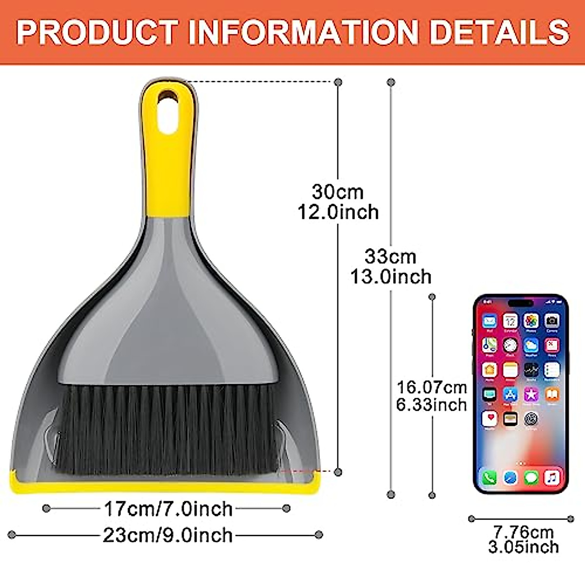 Small Broom and Dustpan Set,Mini Handheld Dust pan with Cleaning Brush Combo for Home,Desktop,Sofa,Kitchen,Keyboard,Sweeping