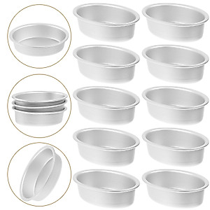 10pcs Oval Mold Circle Cake Pan Mini Cake Tins Metal Pan Round Cake Pans Mini Tart Pans for Baking Cake Mold Baking Cake Pans Cookie Cake Pan Cake Baking Pans Baking Pans Nonstick