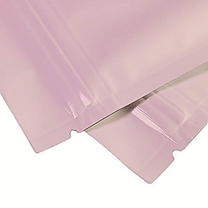QQ Studio 100 Durable Double-Sided Metallic Foil Mylar Flat Ziplock Bag 7.5x10cm (3x4) (Pink)