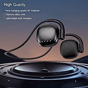 CHUYI Behind The Head Headphones, Bluetooth Wireless On-Ear Earphones, Foldable Lightweight Wireless Stereo Neckband Around Head Headset with Built-in Mic for Sports, 23Hrs Music Time (Black)