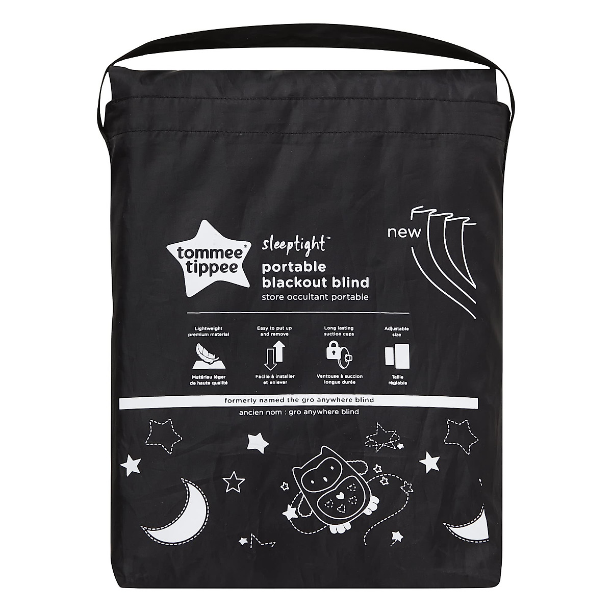 Tommee Tippee Sleeptight Portable Blackout Blind with Suction Cups, Adjustable and Lightweight, Large, 51x78 Inches