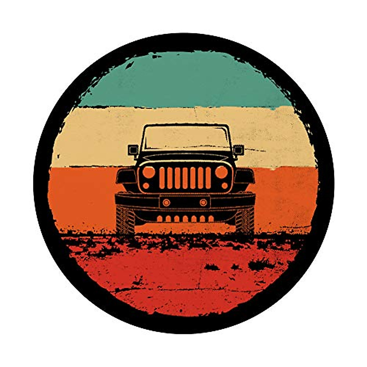 Vintage Sunset Off Road 4x4 Vehicle PopSockets PopGrip: Swappable Grip for Phones & Tablets