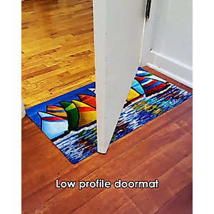 Toland Home Garden 800214 Skipper's Traffic Summer Door Mat 18x30 Inch Boat Outdoor Doormat for Entryway Indoor Entrance