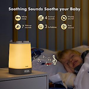 Baby Sleep Sound Machine Maker Okay to Wake White Noise Hushh Soother Trainer, Night Light Speaker with Alarm Clock, App Control, Timer Nursery Toddler Registry Kid Adult Bedroom Decor Home Essential