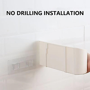 Bawuie Adhesive Cabinet Door Organizer, Lid Organizer for Food Storage Container Lid, Wall Mounted Over Pantry Door Organizer Bin Holder Caddy for Plastic Lid Kitchen Bathroom, White, 2 Pack