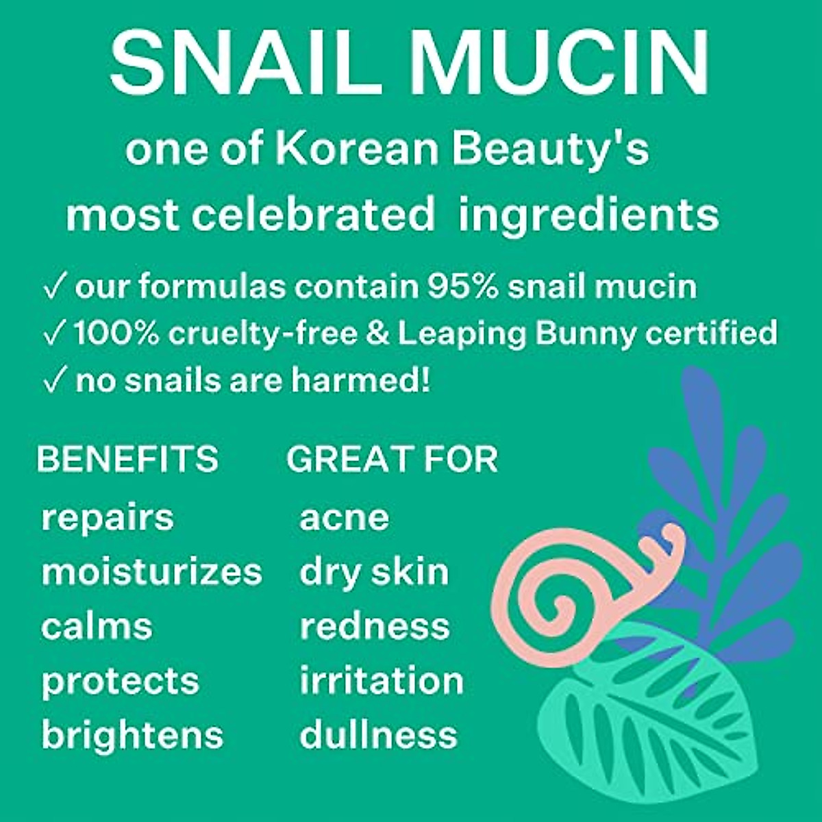 Peach Slices | Snail Rescue All-in-One Oil Free Face Moisturizer | 95% Snail Mucin | Lightweight, Long-Lasting Hydration | Silicone-Free | Face Cream | Skin Care | Clean & Cruelty-Free | 2.82 oz