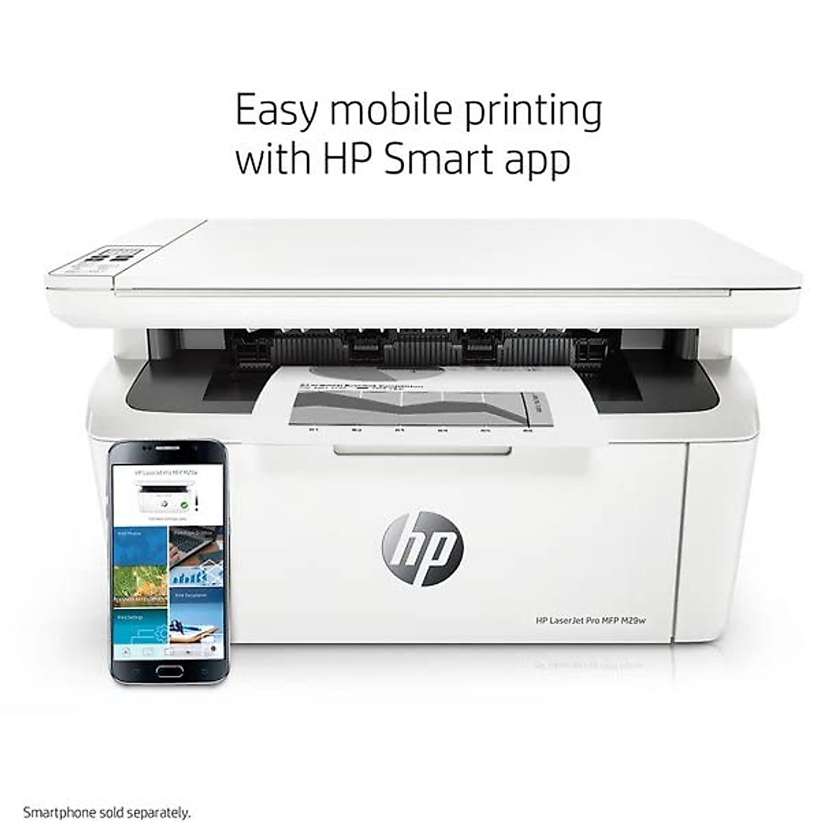 HP Laserjet Pro M29w All-in-One Wireless Laser Printer with Mobile Printing, Print, Copy, scan, Wireless, 19 ppm, 600 x 600 dpi, LCD Display, White, W/MD Cable