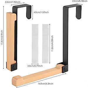 wekunro 2023 New Foldable Wood Over The Door Hooks - Wooden Foldable Coat Hooks, Over The Door Clothes Hanger Hooks, Quality Metal & Wood Material, for Hanging Towels, Clothes, Wreath and Bag (2PCS)