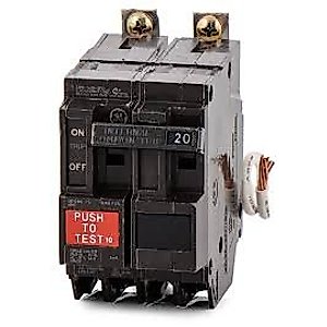 General Electric THQB2120GF Two Pole, 20 Amp GFCI Circuit Breaker, 240V (Bolt-ON)