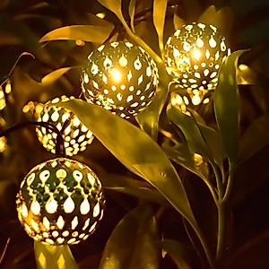 Globe String Lights, CMYK 20 Ft 40 Balls Waterproof LED Fairy Lights, Outdoor Starry Lights Solar Powered String Lights, Decorative Lighting for Home, Garden, Party, Festival, Warm White