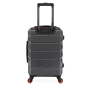 Nautica Quest Hardside Spinner Luggage, Grey/Orange, Carry-On 21-Inch