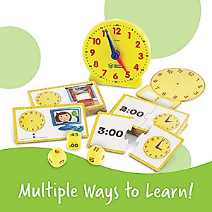 Learning Resources Time Activity Set - 41 Pieces, Ages 5+ Teaching Clocks for Kids, Telling Time, Homeschool Supplies, Kindergartner Learning Activities