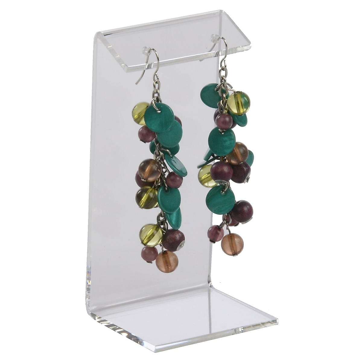 Displays2go Earring Display Stands Single Pair (18 Pack Includes 6 Large, 6 Medium, 6 Small), Clear Arcylic