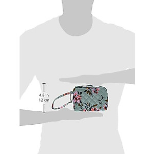 Vera Bradley Women's Cotton Clip & Zip Mini Pouch Wallet, Rosy Outlook - Recycled Cotton, One Size