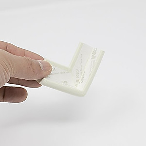 Red Monkey [12Pack] Corner Guards Protector Edge Bumpers Pads for Baby & Kids Pre-Attached 3M Adhesive Taped Easy Peel Off Install & Decorative Sharp Furniture Glass Table Desk (White)