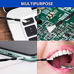 400 Pcs Disposable Dental Micro Applicators Fluoride Applicator with Dispenser, Black Bendable Applicator Brush Microbrush Applicator Tips Dental