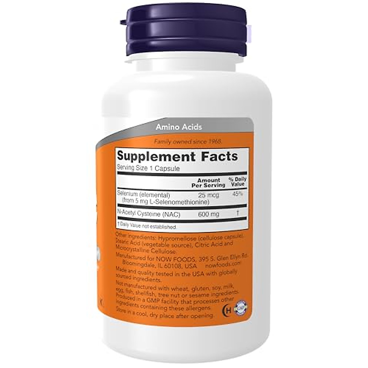 NOW Supplements, NAC (N-Acetyl Cysteine) 600 mg with Selenium & Molybdenum, 100 Veg Capsules