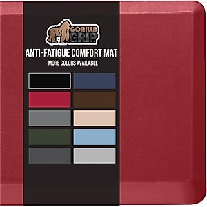 GORILLA GRIP Cushioned Anti Fatigue Mats for Kitchen Floor, Ergonomic Standing Office Desk Mat, Waterproof Scratch Resistant Pebbled Top, Supportive Comfort Padded Foam Rugs, 20x32, 3/4" Thick, Red