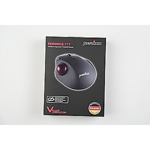 Perixx11568 Perimice-717 Wireless Trackball Mouse, Build-in 1.34 Inch Trackball with Pointing Feature, 5 Programmable Buttons, 2 DPI Level, Black
