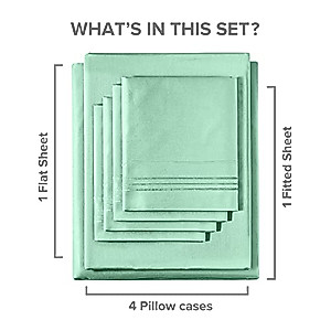 Queen Size Sheet Set - 6 Piece Set - Hotel Luxury Bed Sheets - Extra Soft - Deep Pockets - Easy Fit - Breathable & Cooling Sheets - Wrinkle Free - Comfy - Spa Blue Sheets - Queens Sheets - 6 PC