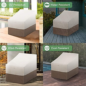 PHI VILLA Patio Chair Covers Set of 2, Outdoor Furniture Cover Waterproof & Heavy Duty Deep Seating Lounge Chair Cover for Deck Lawn Garden, Medium, W31 x D38 x H31
