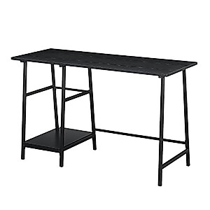 Convenience Concepts Designs2Go Trestle Wood Metal Desk, Black/Black