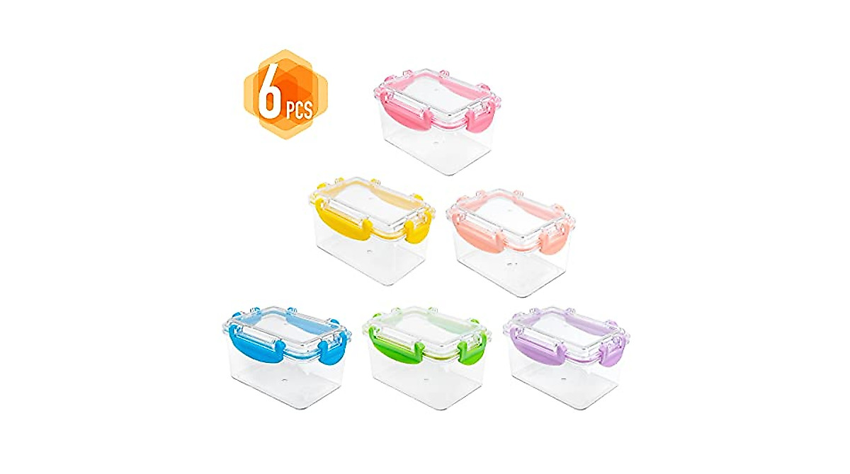 Stackable Mini Plastic Storage Box - 6 Pack Organizer