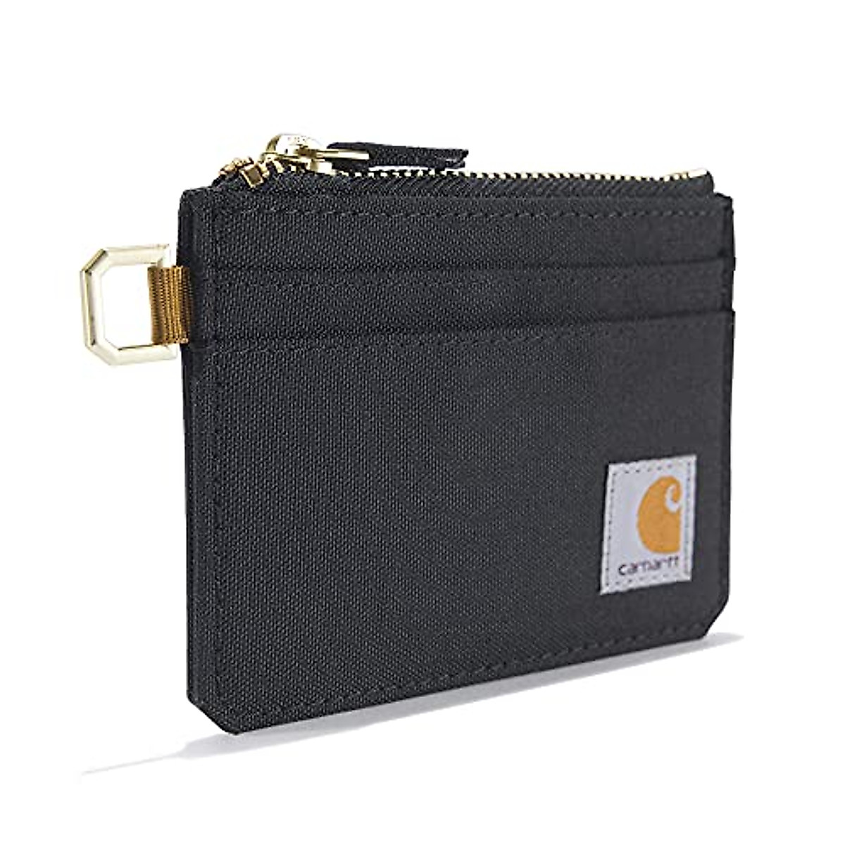 Carhartt womens Wallet, Rugged Leather and Canvas for Women, Available in Multiple Styles & Colors Wallet, Nylon Duck Zippered (Black), One Size US