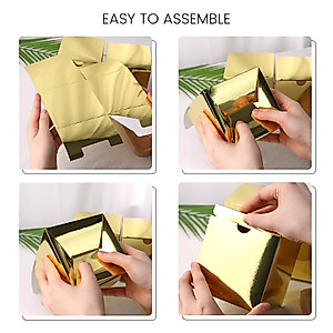 VGOODALL 30PCS Mini Gift Boxes, Gold Favor Boxes Tiny Cardboard Boxes Candy Treat Boxes for Bridal Shower Birthday Party Wedding