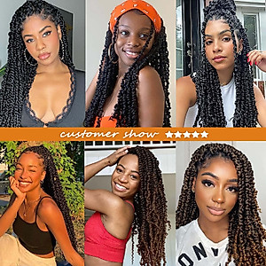 Passion Twist Hair 18 Inch 6 Packs Black Water Wave Braiding Hair for Butterfly Locs Passion Twists Bohemian Braiding Hair Extensions (18Inch 6 Packs,1B#)
