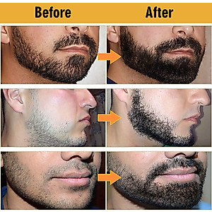 Beard Pencil Filler For Men,4 Tip Beard Filler Pen Kit Beard Pen & Beard Brush Male Mustache Repair Shape, Effective Enhance Facial Hair Waterproof Proof and Sweat Proof (Portable Box & Black Pen)