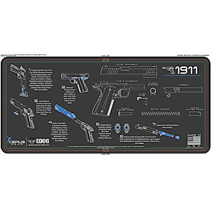 EDOG 1911 Cerus Gear Instructional Step by Step Heavy Duty Cleaning 12x27 Padded Gun- Work Surface Protector Mat Solvent & Oil Resistant