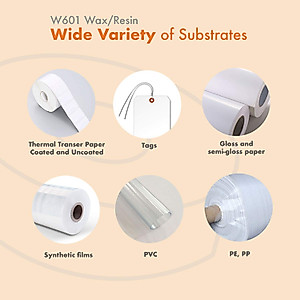 12 Rolls Wolfbarco 2.24" x 361' (57mm x 110m) Premium Wax/Resin Thermal Transfer Ribbon for Label/Oil Change Sticker for GoDex RT200i, RT230i, Core Size 1/2", CSO (Coated Side Out)