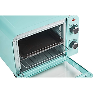 Elite Gourmet Americana ETO1200BL Vintage Diner 50’s Retro Countertop Toaster Oven, 1300W, Bake, Broil, Toast, with Temperature Control & Adjustable 60-Minute Timer, Fits 9” Pizza, 4 Slice,