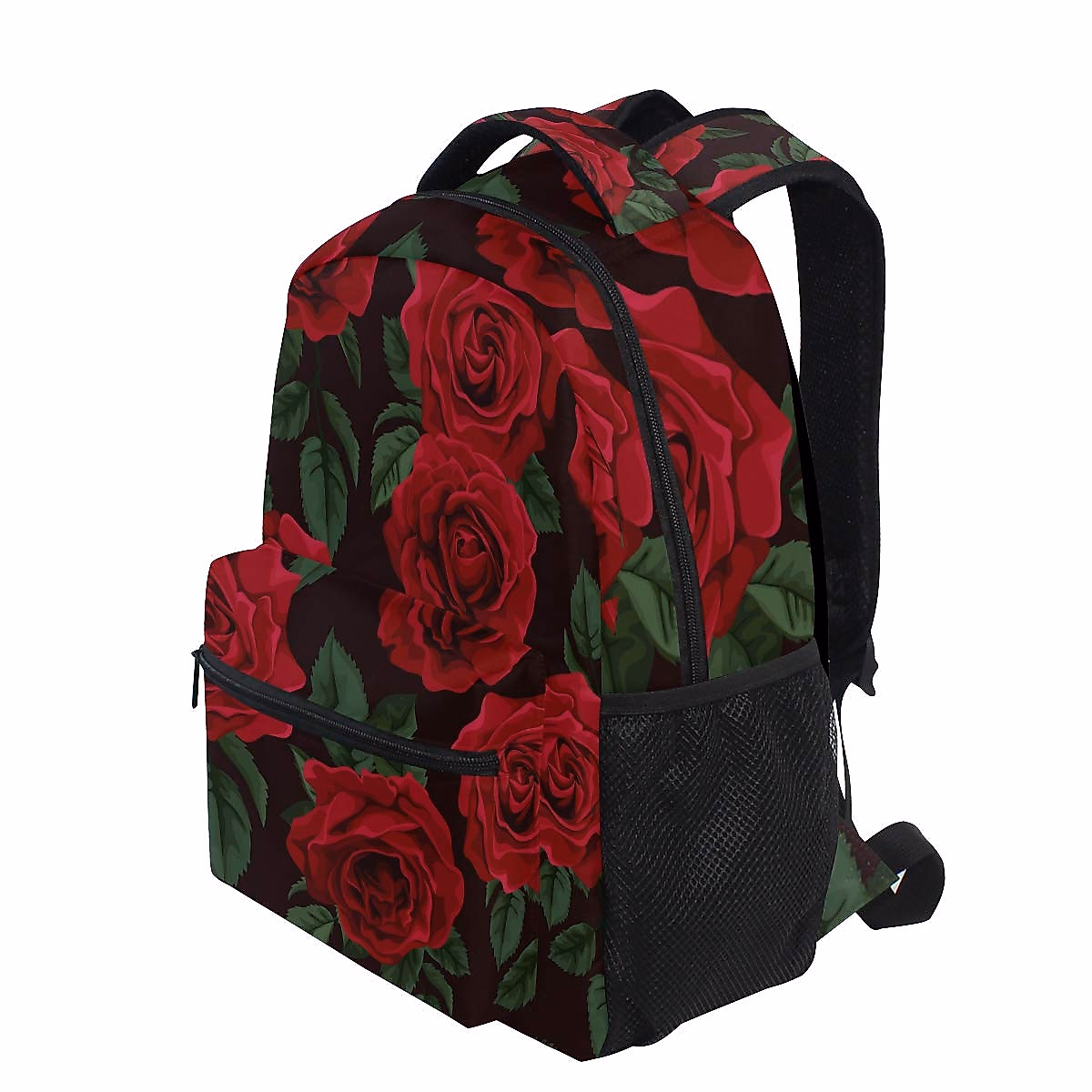 ALAZA Red Rose Flower Floral Large Backpack for Women Girls kids School Personalized Laptop iPad Tablet Travel School Bag with Multiple Pockets