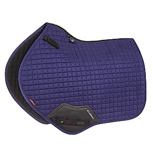 LeMieux Close Contact Suede Square Saddle Pad - English Saddle Pads for Horses - Equestrian Riding Equipment and Accessories (Ink Blue - Large)