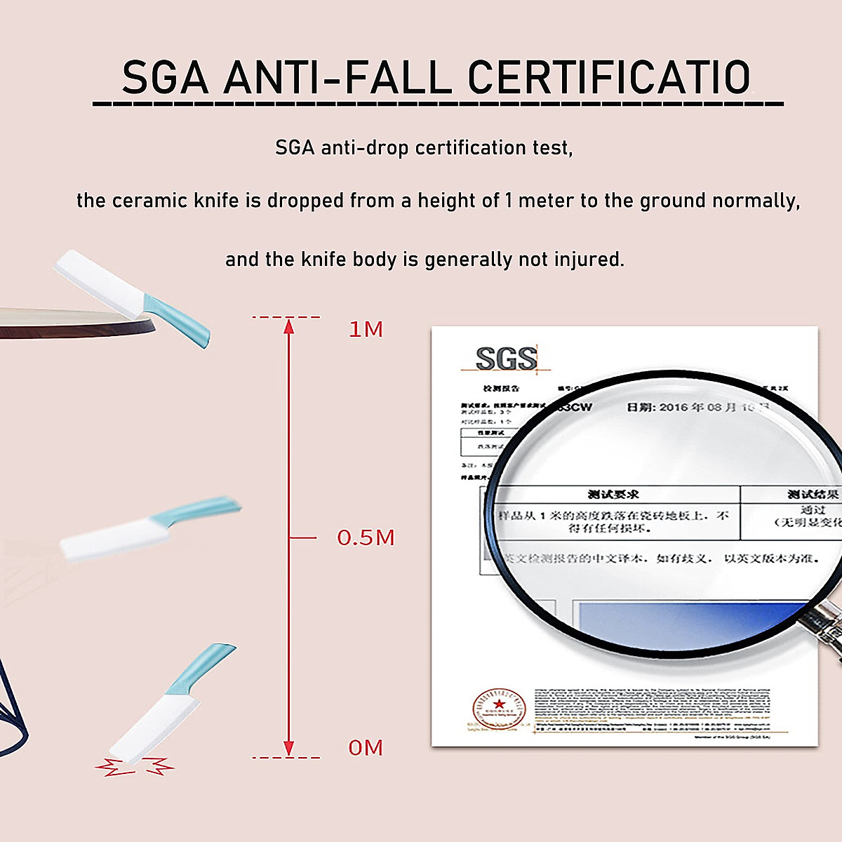 UDODEY Ceramic Knife 6-Inch Fruit Knives 6 inch Sturdy durable sharp Vegetable Cleavers Blue kitchenware