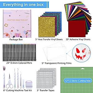 Gotega Ultimate Accessories Bundle for Cricut Makers Machine and All Explore Air - Wonderful Tool Kit Bundle as gifts for Beginners, Pros and Skilled Crafters - Instantly Create Amazing Crafting Projects