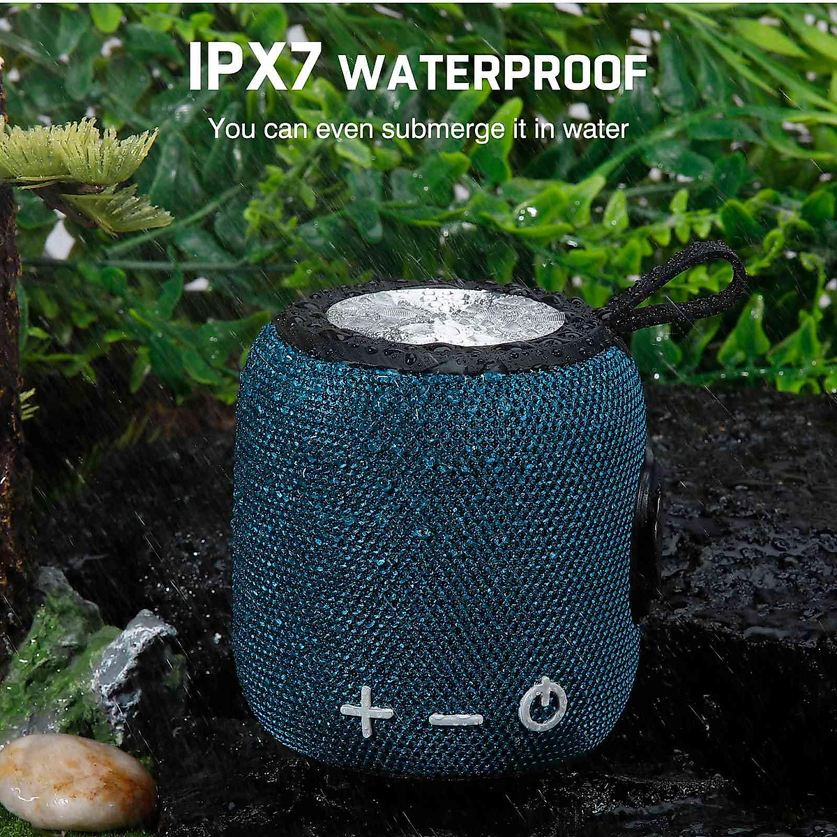 Bluetooth Speaker: Powerful Stereo Sound, IPX7 Waterproof, True Wireless Stereo Pairing, Portable Design, Latest Bluetooth V5.2 - Perfect for Moto E6, Beach, Outdoor, Home, Parties& More - Blue