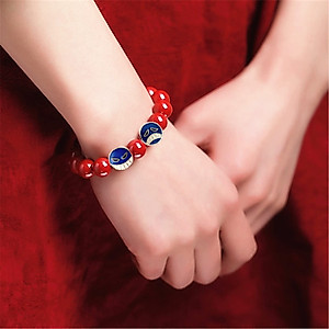 TLDXDOU TV Movies Bracelet, Red Beads Hand Chain Bracelets Necklace for Women, Men