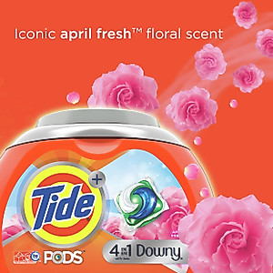 Tide PODS with Downy, Liquid Laundry Detergent Pacs, April Fresh, 15 Count