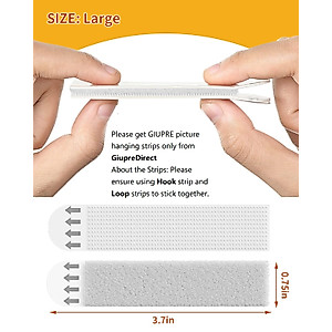 GIUPRE Picture Hanging Strips - 24-Pairs(48 Strips) Wall Sticky for Hanging Pictures on Wall Without Nails, Adhesive Picture Hangers Heavy Duty No Damage Picture Hanging