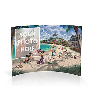 Disney – Mickey and Minnie Mouse in Florida – Personalize with Your Image! - Thomas Kinkade Studios – 10” x 7” Curved Acrylic Photo Print – Free Standing Décor – Officially Licensed Collectible