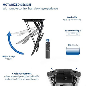 VIVO Electric Ceiling TV Mount for 23 to 55 inch Screens, Flip Down Motorized Pitched Roof VESA Mount, MOUNT-E-FD55