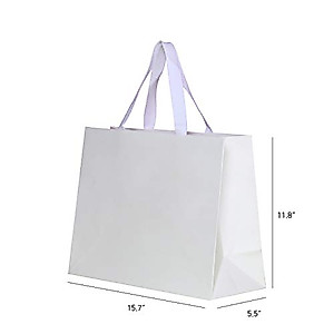 PAPERIST 10pcs 15.7x5.5x11.8 sturdy durable thick paper bag, cotton handles bag, perfect for gift bags, party bags, large gift bags