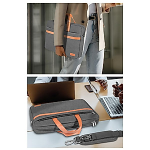 Ferkurn Laptop Bag Case Women Men Computer Bag for HP Envy Pavilion Omen/MSI/LG Gram/Dell Inspiron XPS/Lenovo Thinkpad/ASUS/Acer, Shoulder Messenger Bag Strap Carrying Briefcase, Grey, 15 15.6 Inch